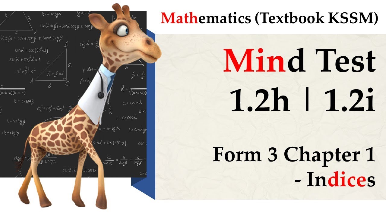 KSSM Mathematics Form 3 Chapter 1 | Mind Test 1.2h | Mind Test 1.2i ...