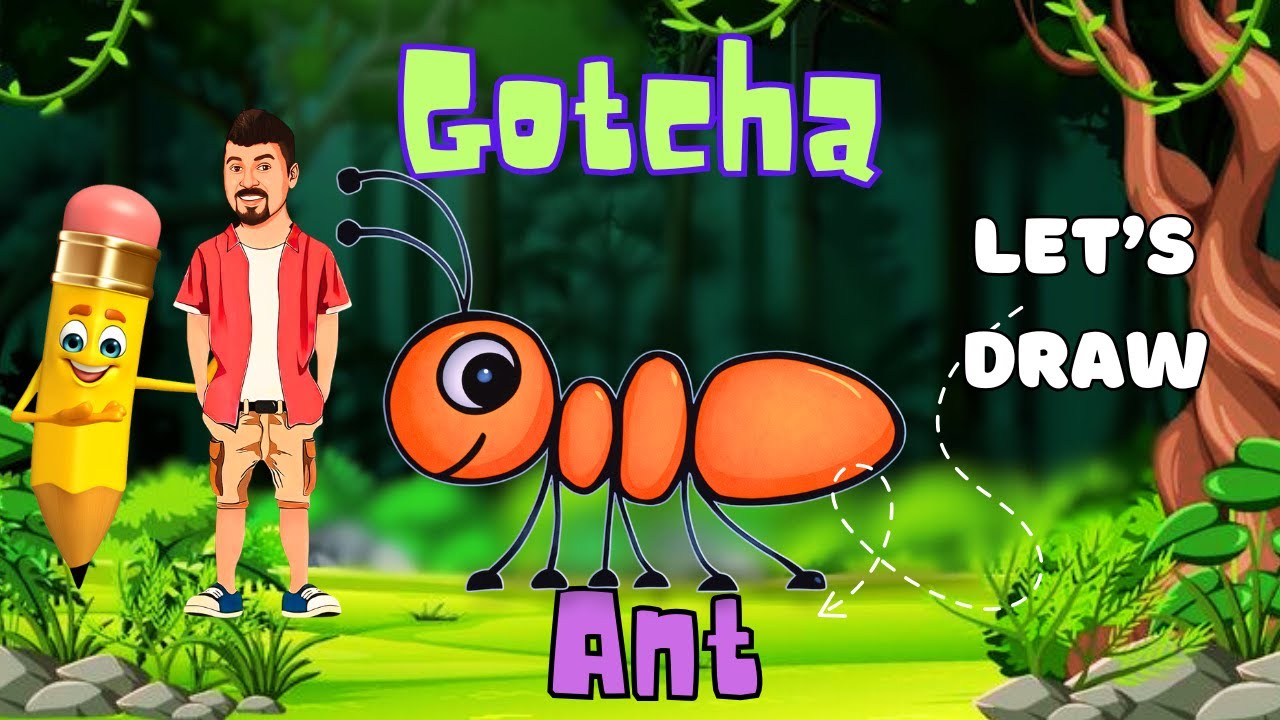 Amazing Ant Drawing | Easy Drawing | Gotcha! Let's Draw - YouTube