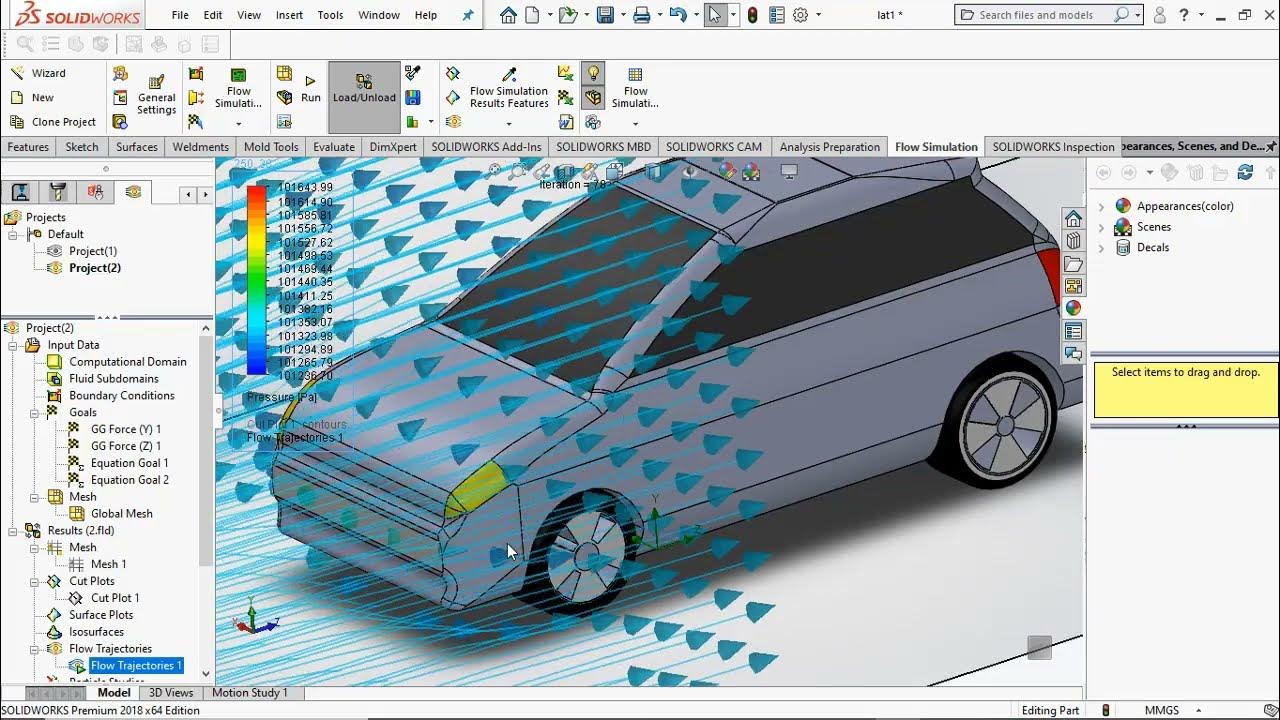solidworks aerodynamic simulation for car tutorial - YouTube