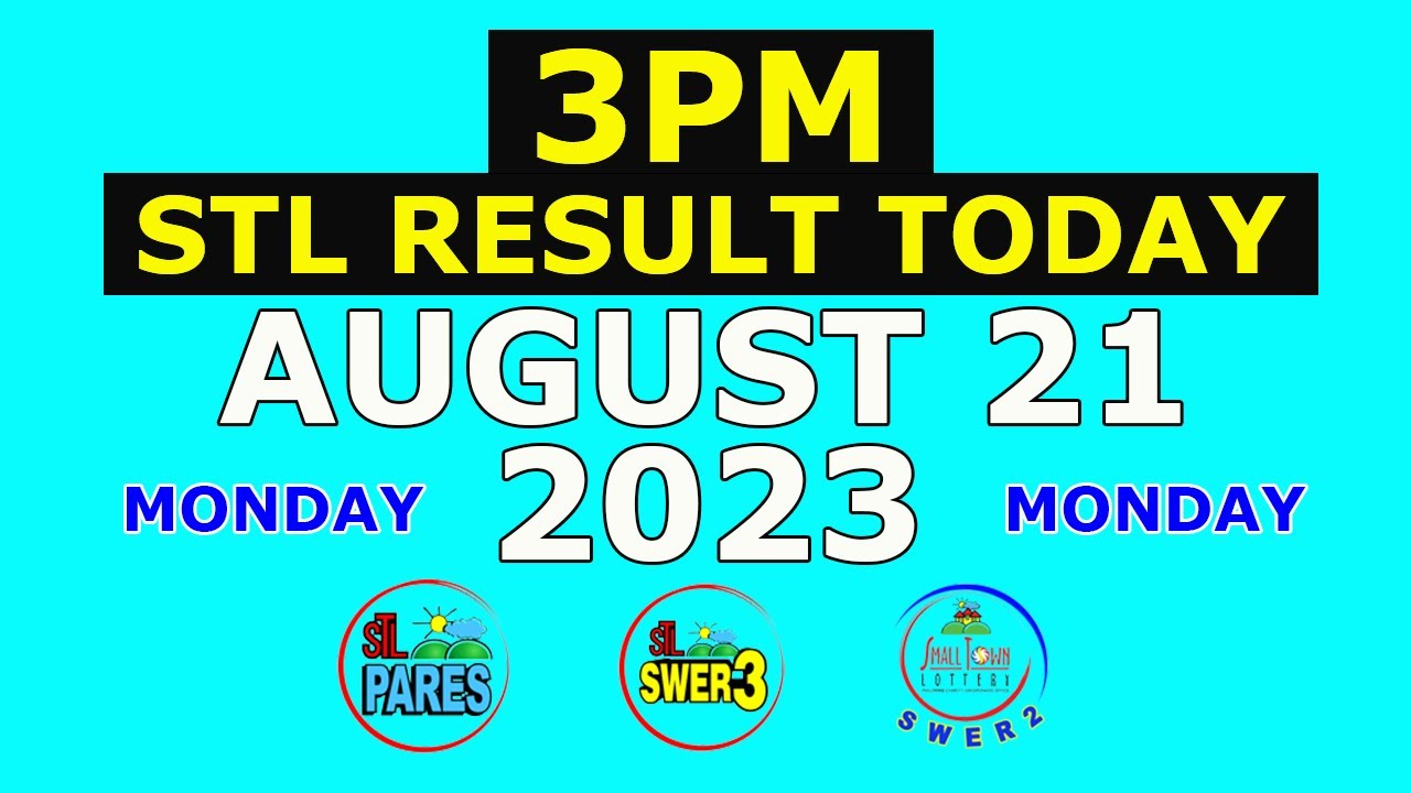 3pm STL Result Today August 21 2023 (Monday) Visayas and Mindanao - YouTube
