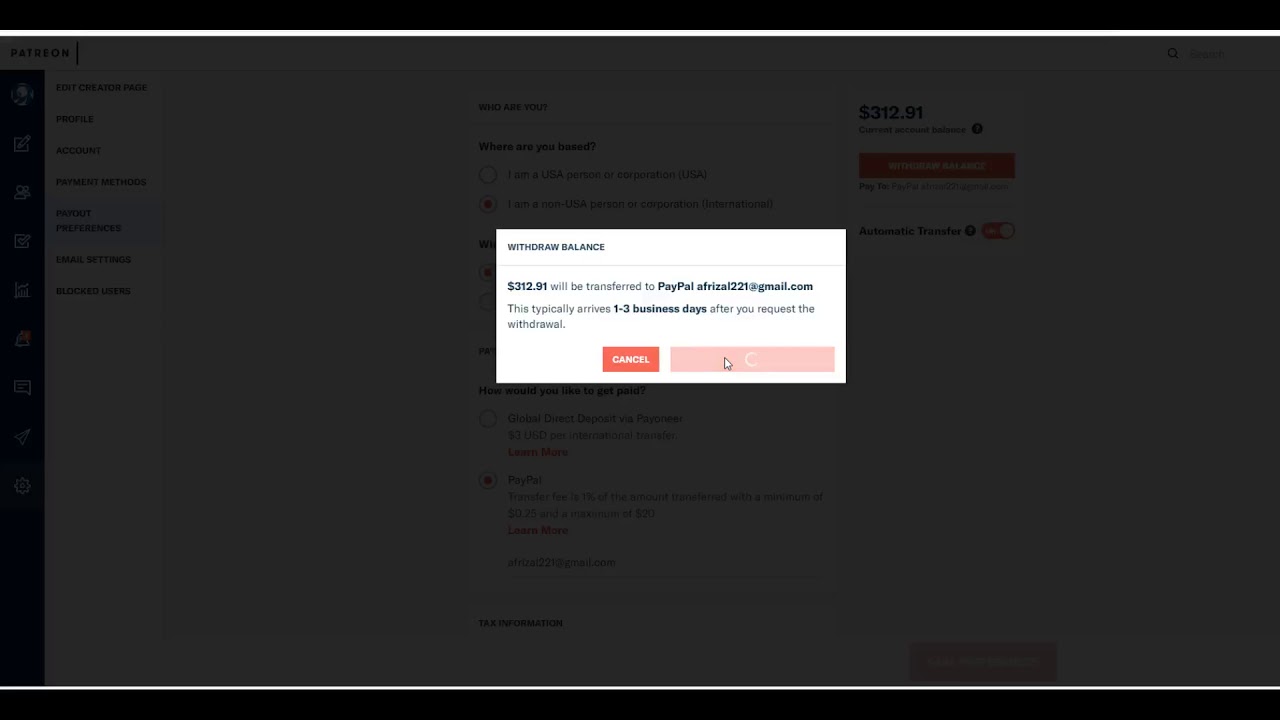 Patreon Failed Withdrawing - YouTube