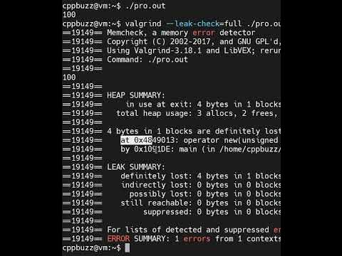 use valgrind to find memory leak in c++ program #shorts - YouTube