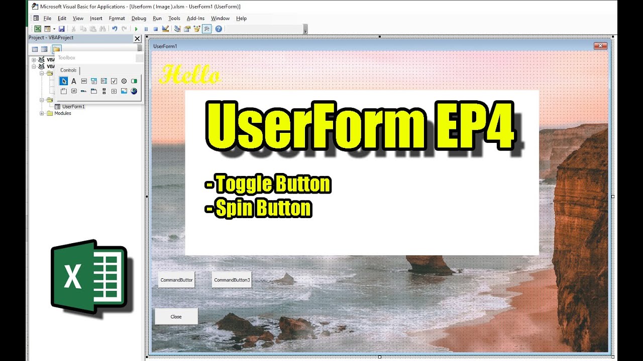 Userform EP4 Toggle & Spin Button - YouTube