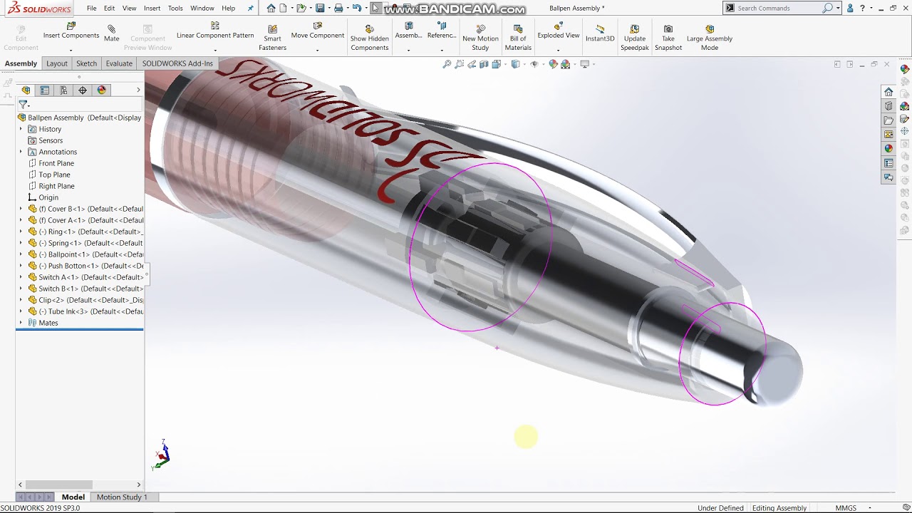 Solidworks Ballpoint Pen - YouTube
