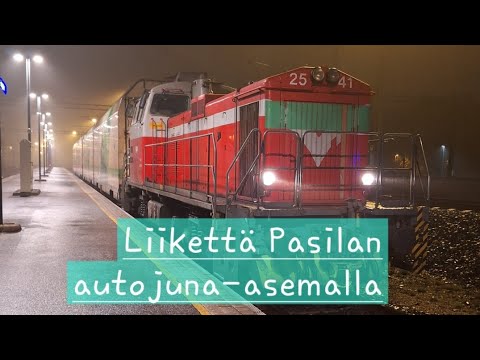 Pasilan autojuna-aseman liikennettä Kemijärven PYO 265:seen - YouTube