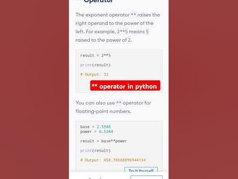 ** operator in python @ctutorialbynaziasohail - YouTube