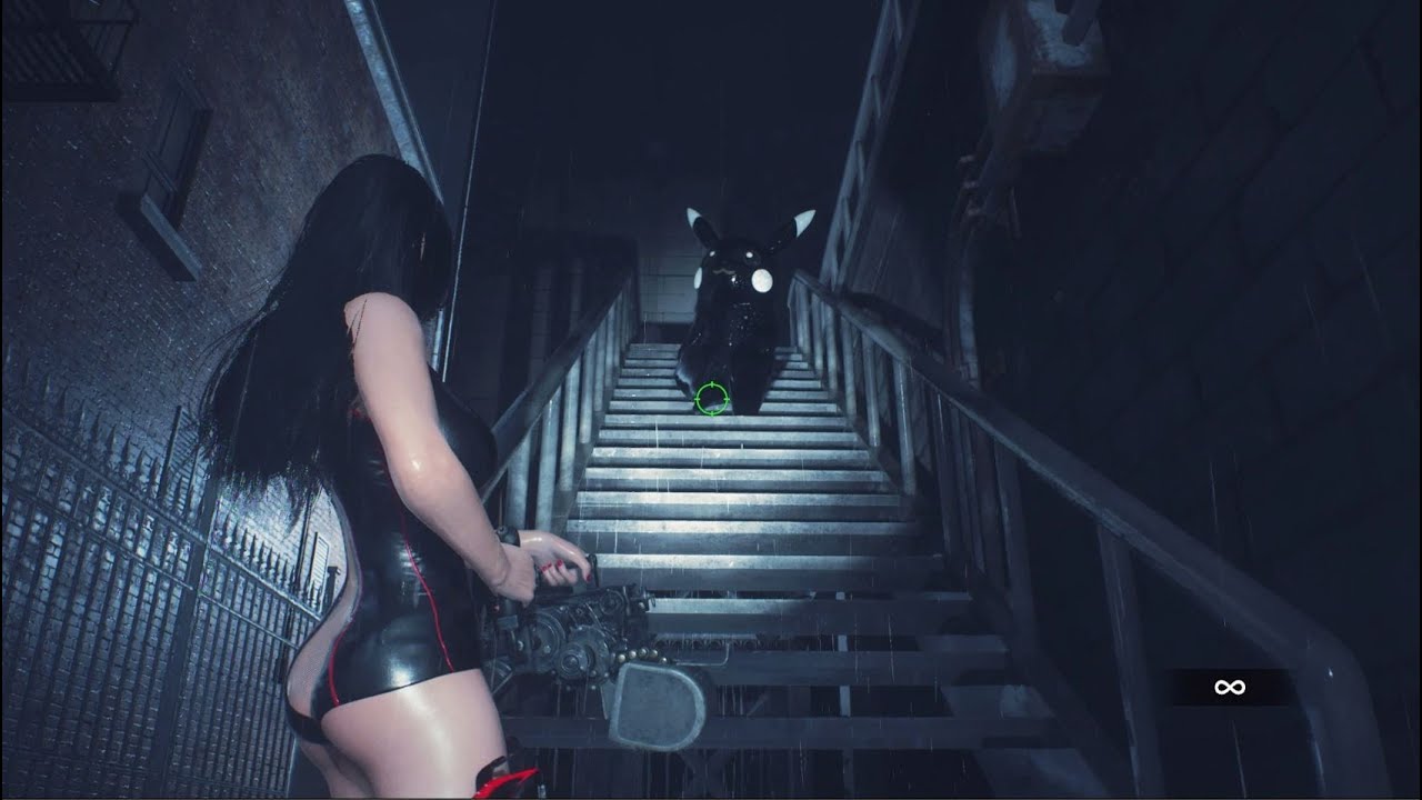 Resident Evil 2 Remake Claire Shaky Suit Thicc Latex with Extreme Jiggle Physics Gameplay PC Mod ...