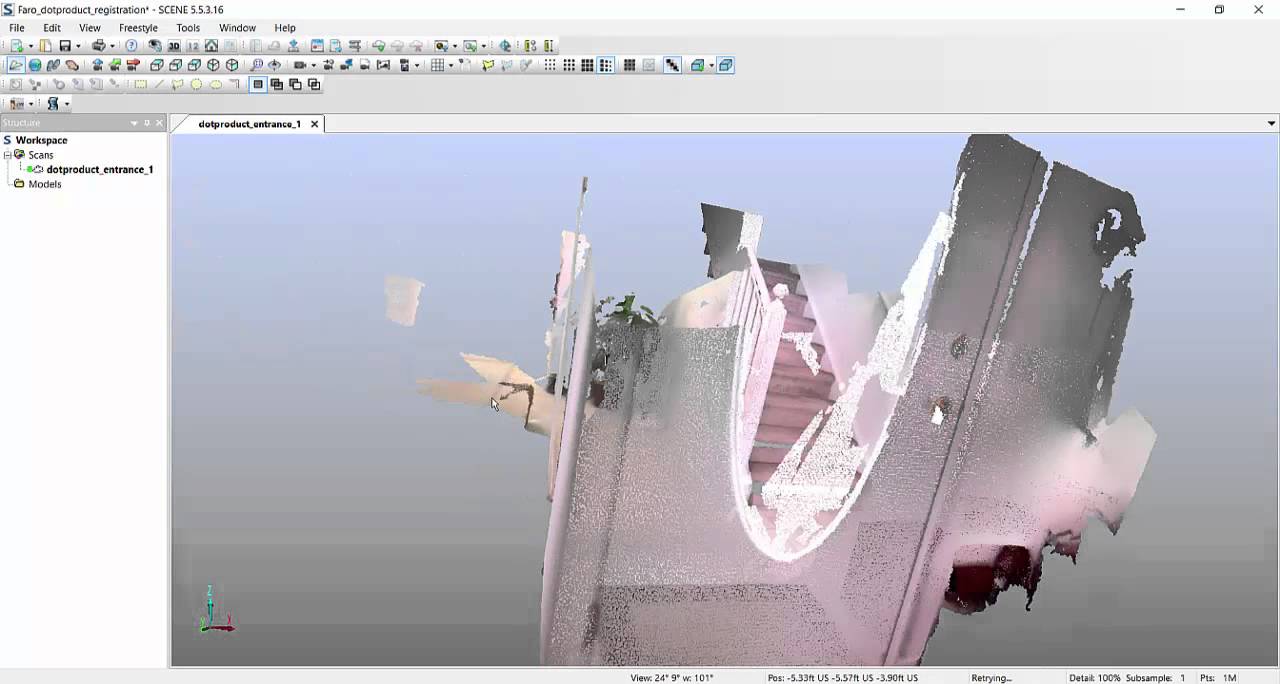 FARO SCENE how to register dotproduct with FARO Focus data without ...