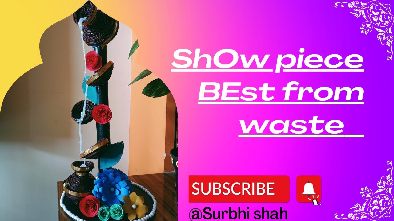 Best from waste | DIY | Showpiece | News paper fountain @surbhishah7377 ...
