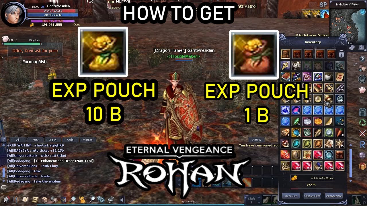 HOW TO GET EXP POUCH FOR BOOSTING EXP : OFFICIAL ROHAN ETERNAL ...