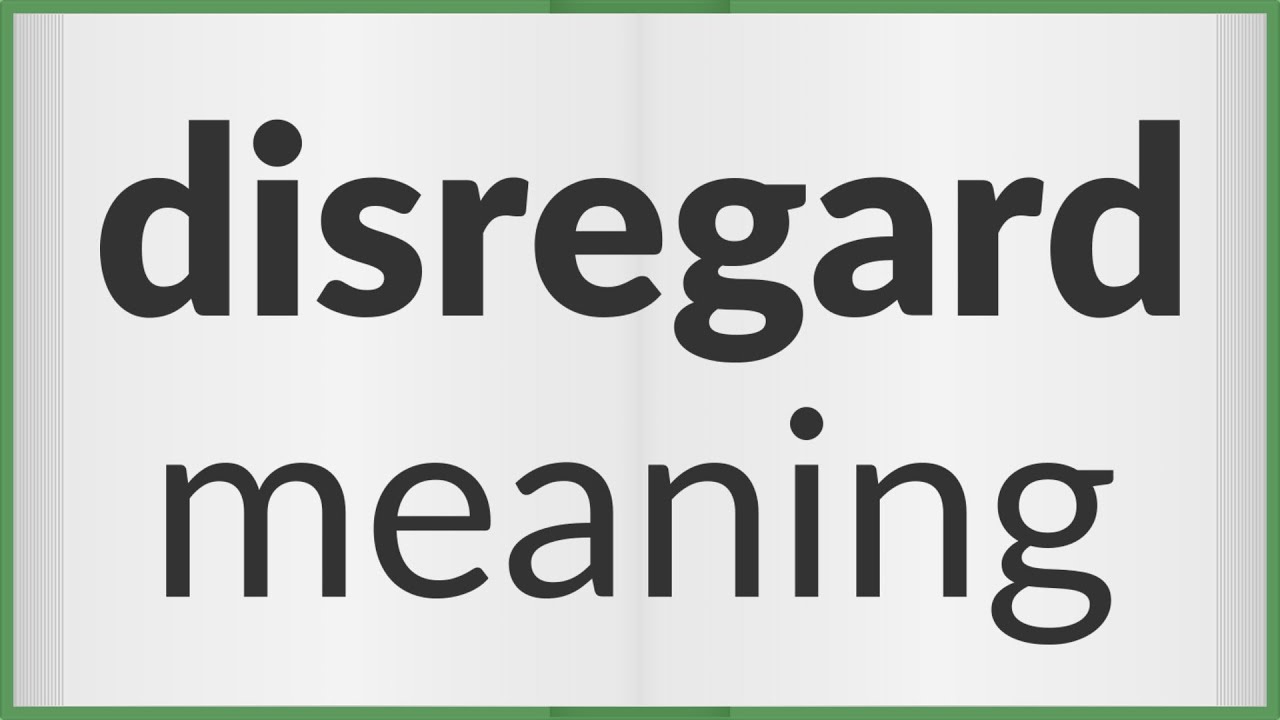 Disregard | meaning of Disregard - YouTube