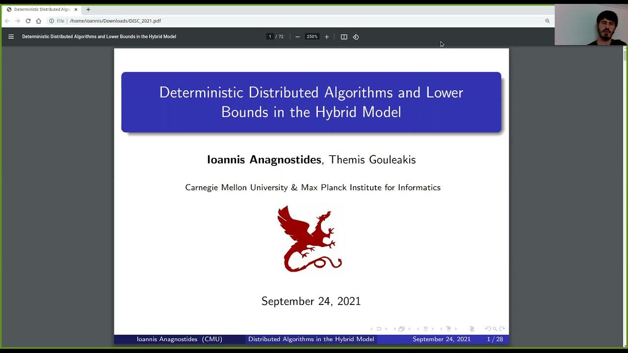 Deterministic Distributed Algorithms and Lower Bounds in the Hybrid Model - YouTube