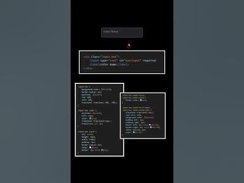Input Field Text Animation Using Html And Css #html #css #shorts - YouTube