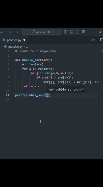 Bubble Sort Algorithm Python Pythonprogrammingcodinglearnpython Pythonforbeginners Youtube