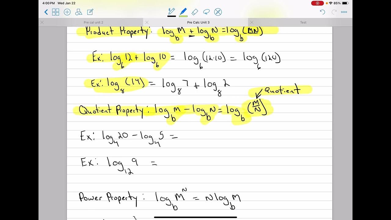 More Log Properties - YouTube