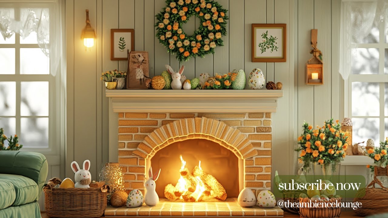Easter Chill: Unwind by the Fire with Jazz & Cozy Ambience - YouTube