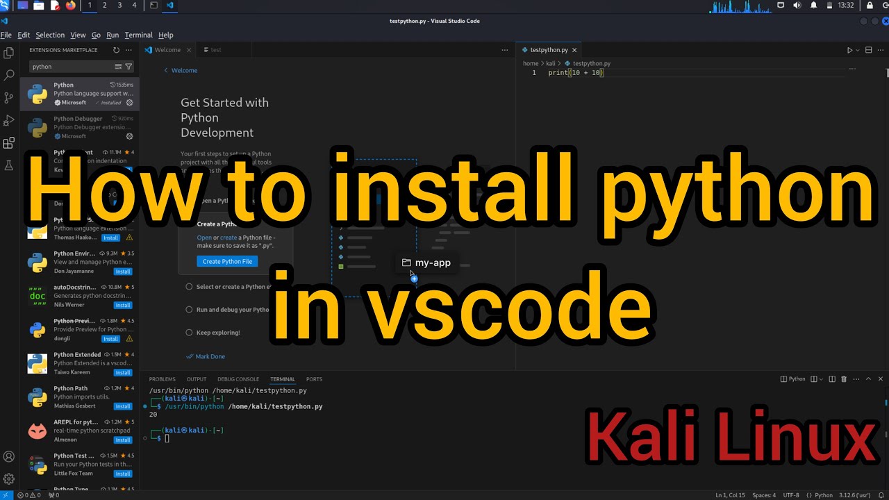 How to Install Python in VSCode | Kali Linux - YouTube