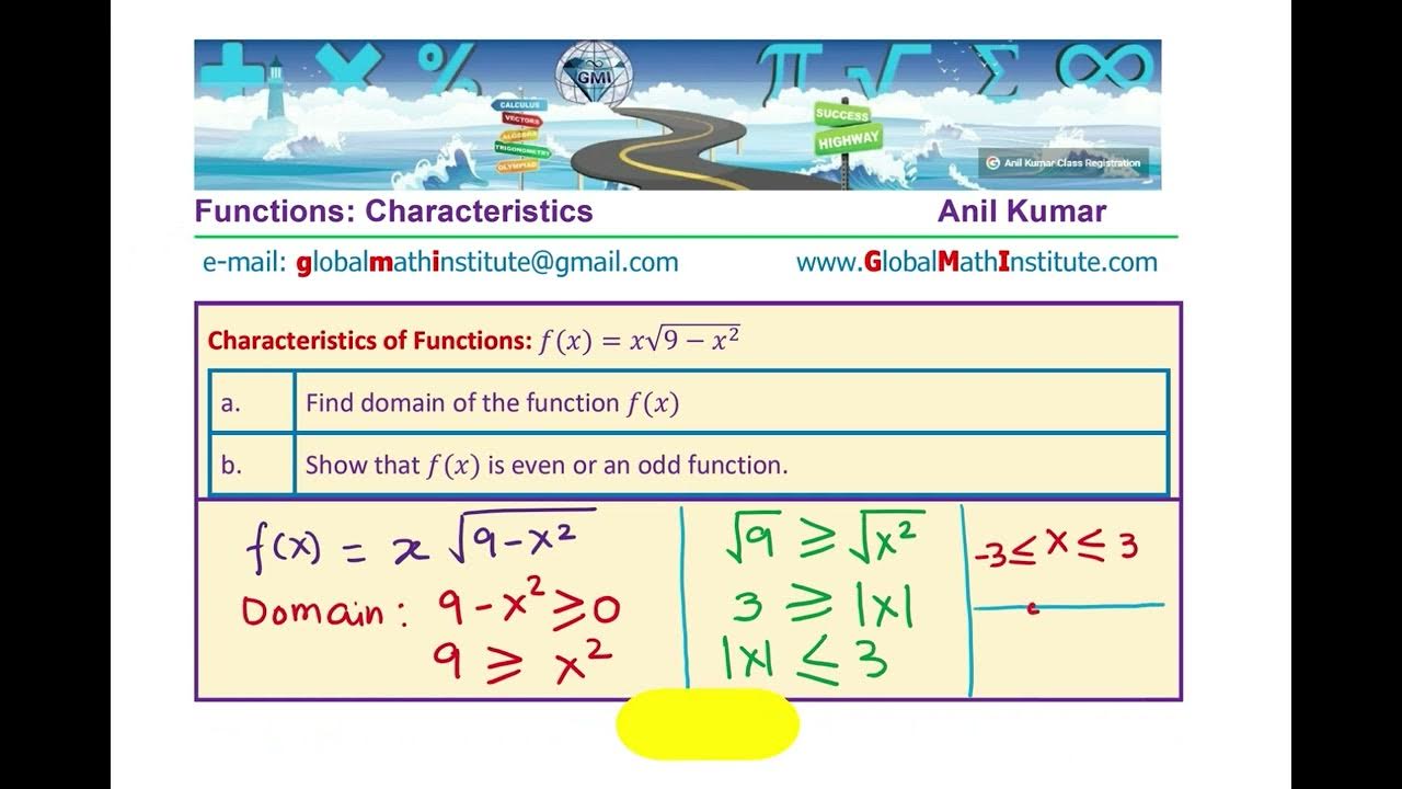 Even Odd Symmetry and Domain of Radical Function - YouTube