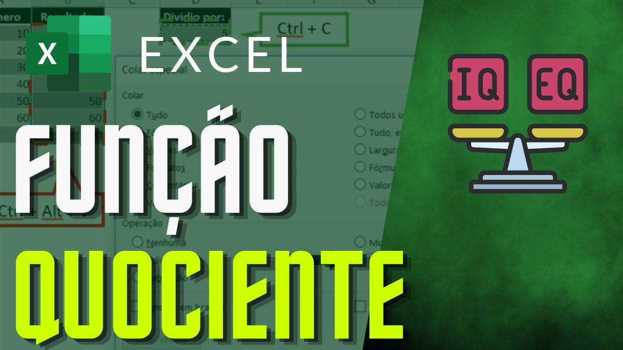 Função QUOCIENTE - Aula de Excel (Matemática Básica) - YouTube