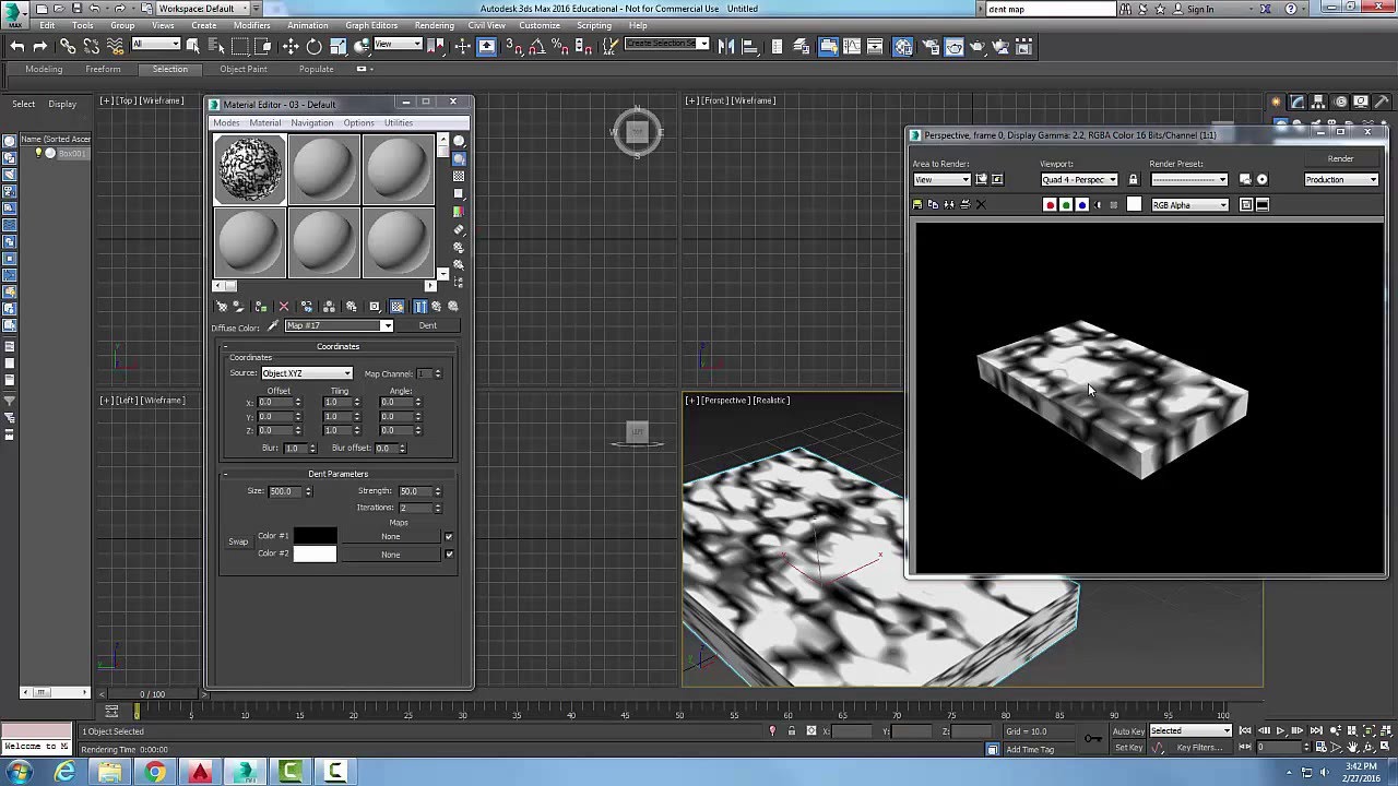 3ds Max 07-41 Dent Map - YouTube