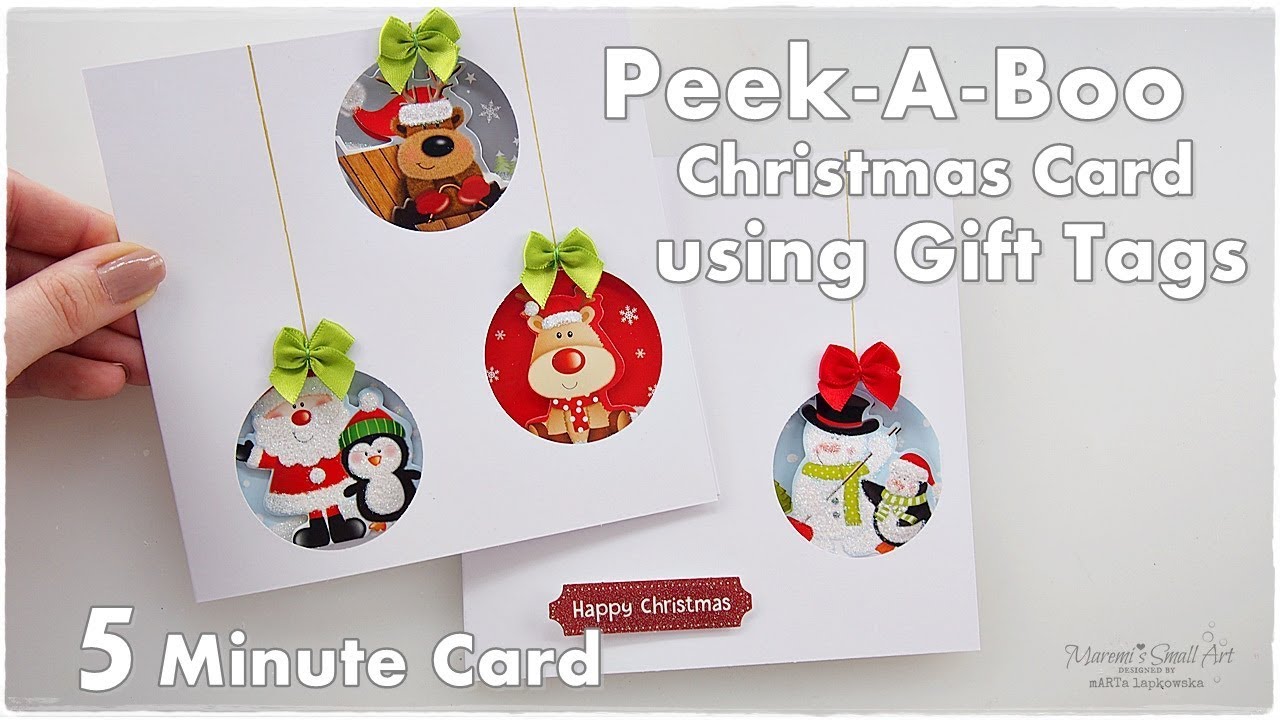 5 Minute Peek-A-Boo Christmas Card using Gift Tags ♡ Maremi's Small Art ...