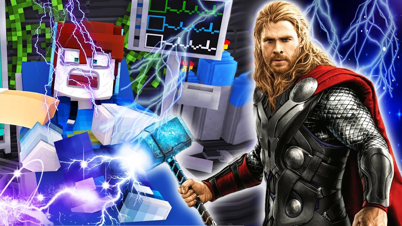 GANHEI OS PODERES DO THOR NO MINCRAFT!! * fiquei super poderoso ...