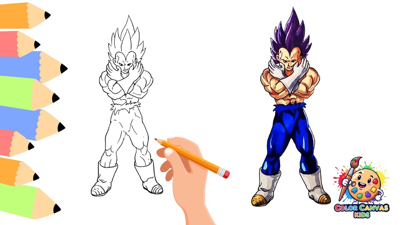 How to Draw Vegito Blue | Dragon Ball Super Easy Drawing and Coloring ...