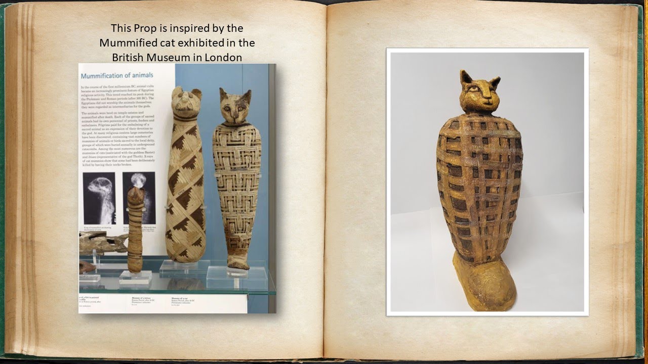 Prop making of a Mummified Egyptian Cat Photo book #art #subscribe ...