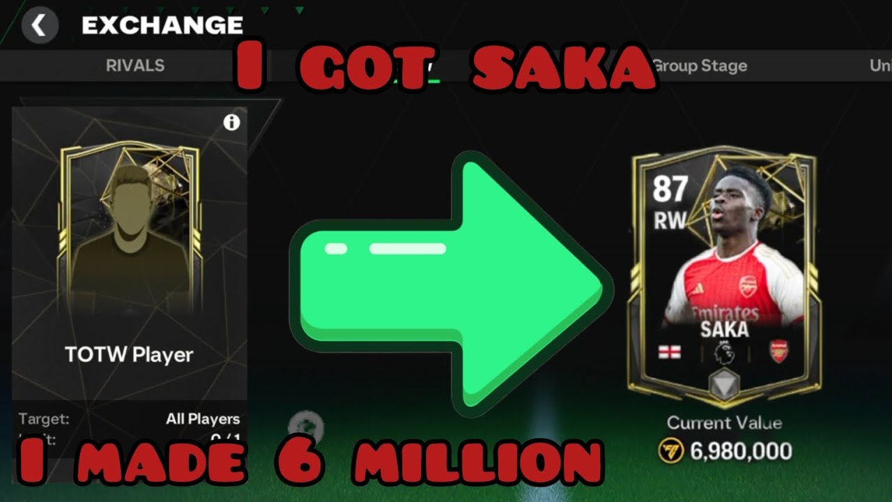 I got saka from TOTW player exchange/I made 6 million profit/new daily ...