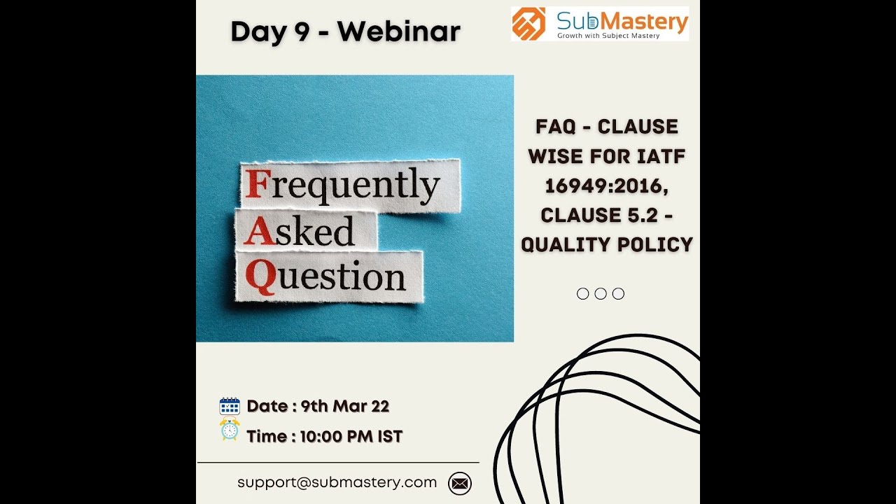 FAQ - Clause wise for IATF 16949:2016, Clause 5.2 Quality Policy - YouTube