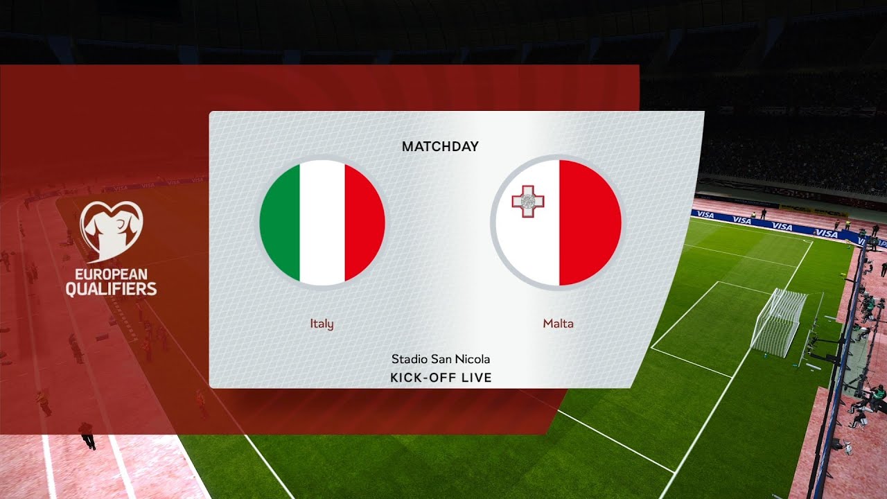 Italy vs Malta | Stadio San Nicola | European Qualifiers | PES 2021 ...