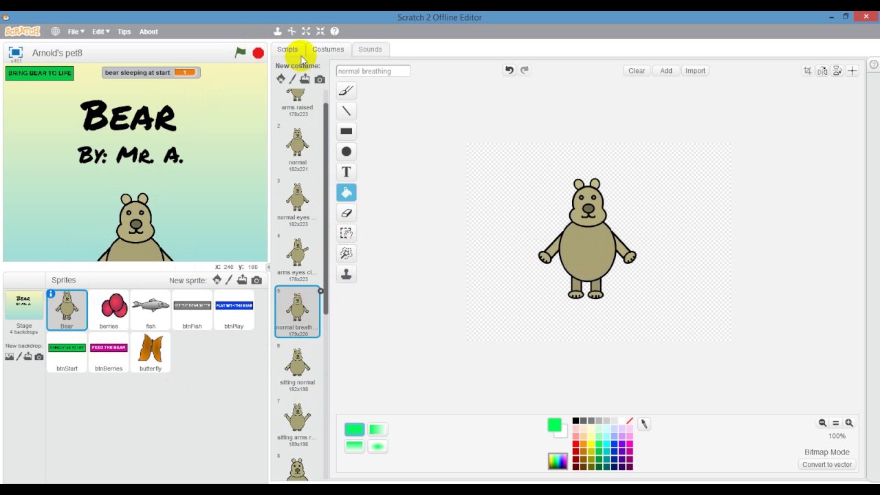 Scratch Virtual Pet 2 Controlling your Backdrops - YouTube