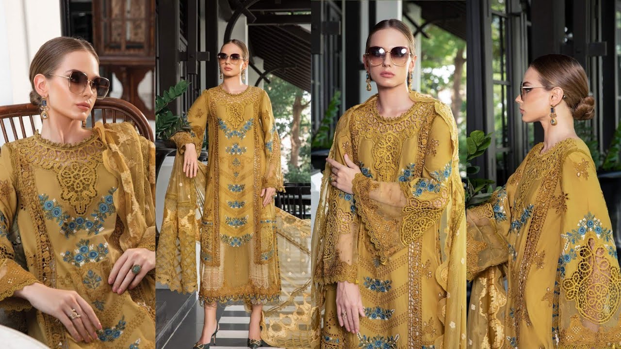MARIA.B New Design Luxury Eid Lawn Collection'23 Design 6 - Royal Amber ...