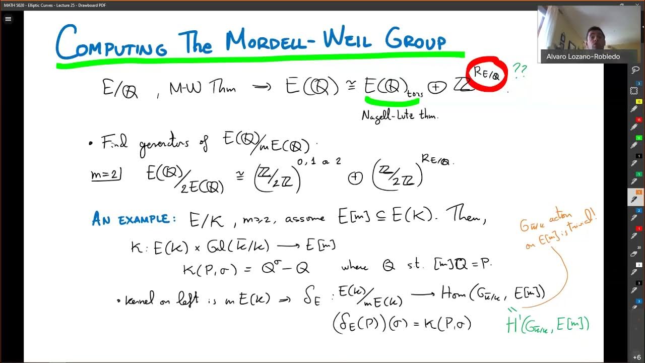 Elliptic Curves - Lecture 25b - Computing the Mordell-Weil group - YouTube