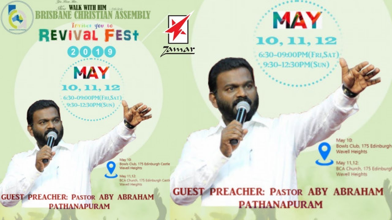 Pr. Aby Abraham | Brisbane Revival Fest 2019 | Brisbane Christian ...
