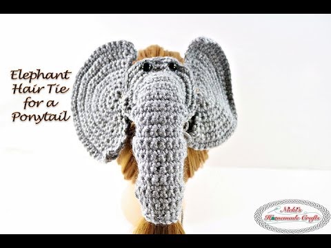 How to crochet an Elephant Hair Tie for a Ponytail - YouTube