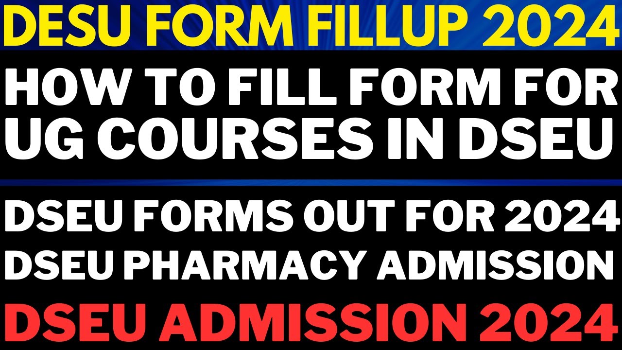 DSEU form Fill up 2024 | DSEU Form filling | DSEU polytechnic form filling | DSEU Diploma Form ...