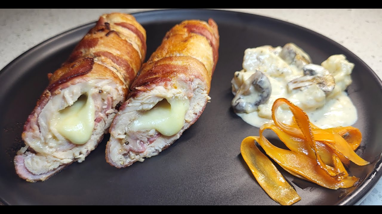 Chicken Bacon roll with cheese - YouTube
