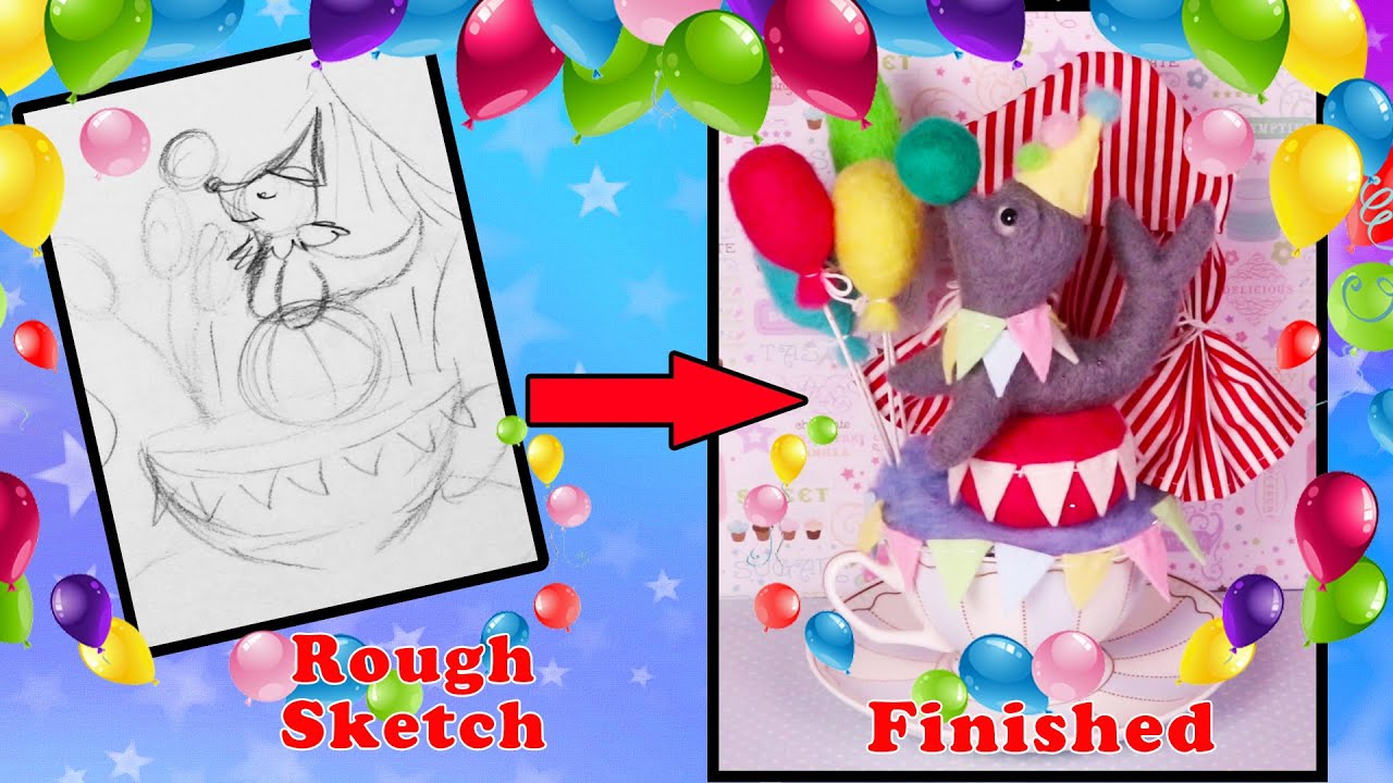 How to make a Vintage Circus Seal - Needle Felted Retro Art Soft ...