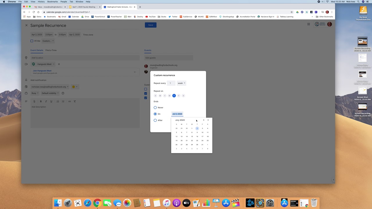 How to Make Video Conference Office Hours Using Recurring Events in ...