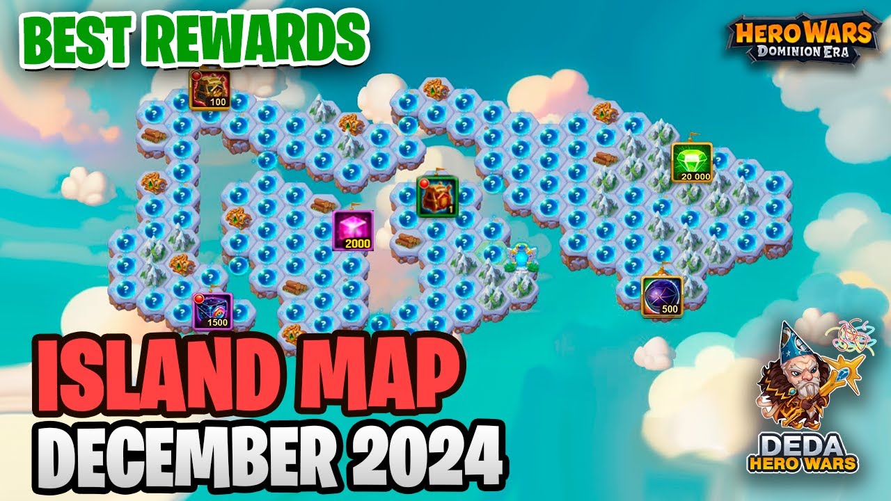 December Mysterious Island map. Full reward list. Hero Wars: Dominion ...
