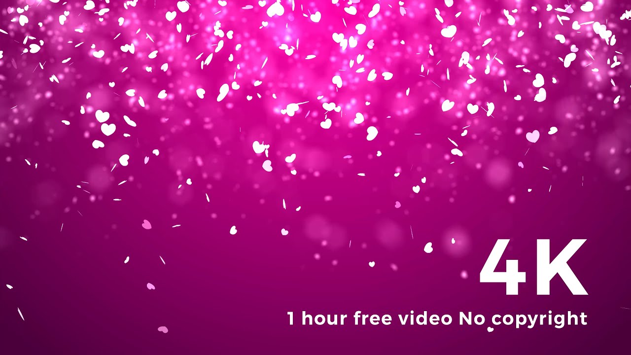 Heart Shapes Particles Background NO COPYRIGHT - YouTube