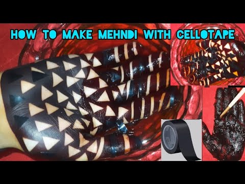 How to apply full hand mehndi design with cellotape#best cellotape ...