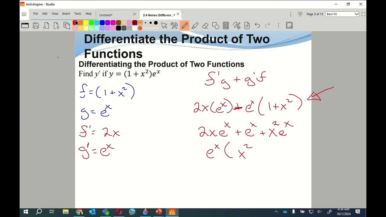 2.4 Differentiating the Product and the Quotient of Two Functions ...