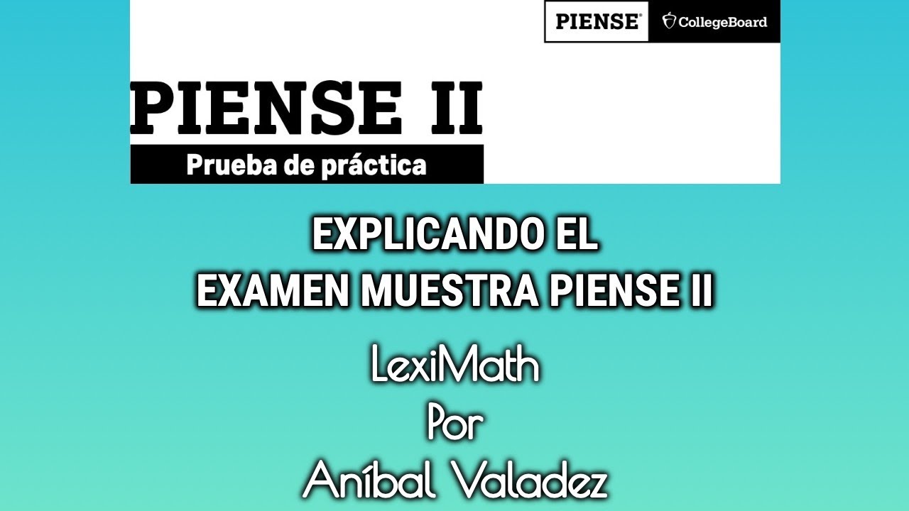 2. Examen Muestra PIENSE II. En Vivo 2. - YouTube