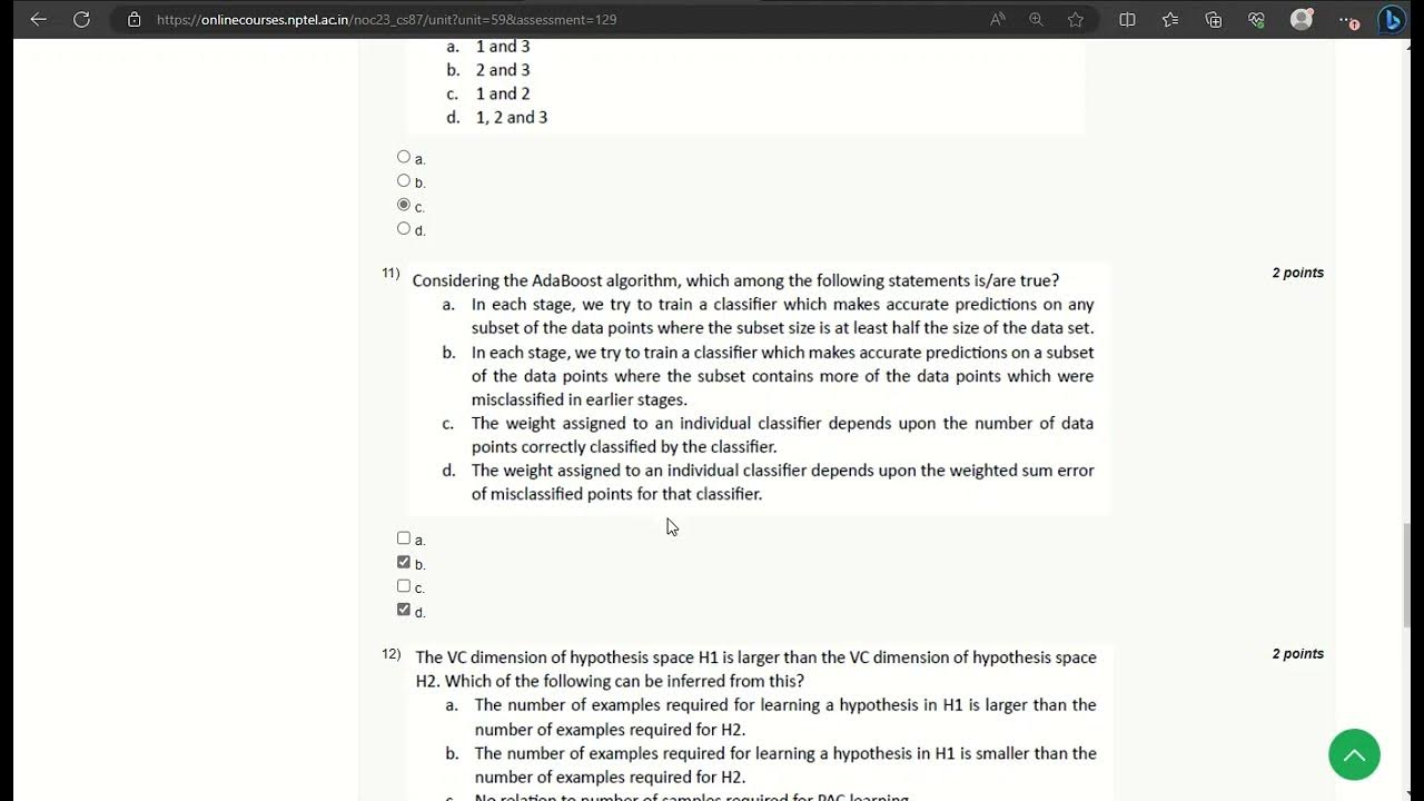 NPTEL » Introduction To Machine Learning IITKGP Week 7 Assignment 7 2023 09 13 - YouTube