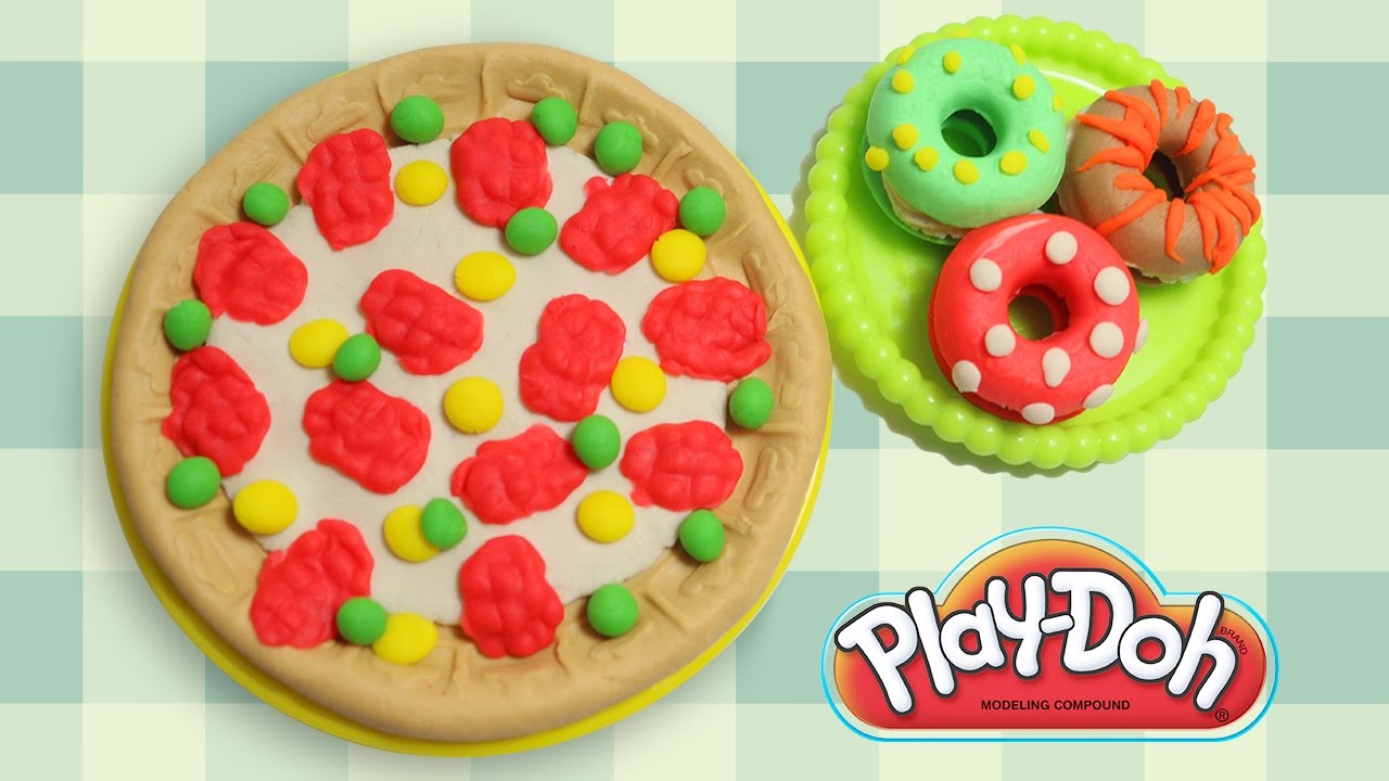 DIY How To Make Play Doh Pizza and Play Doh Cake Learn Colors Creative ...
