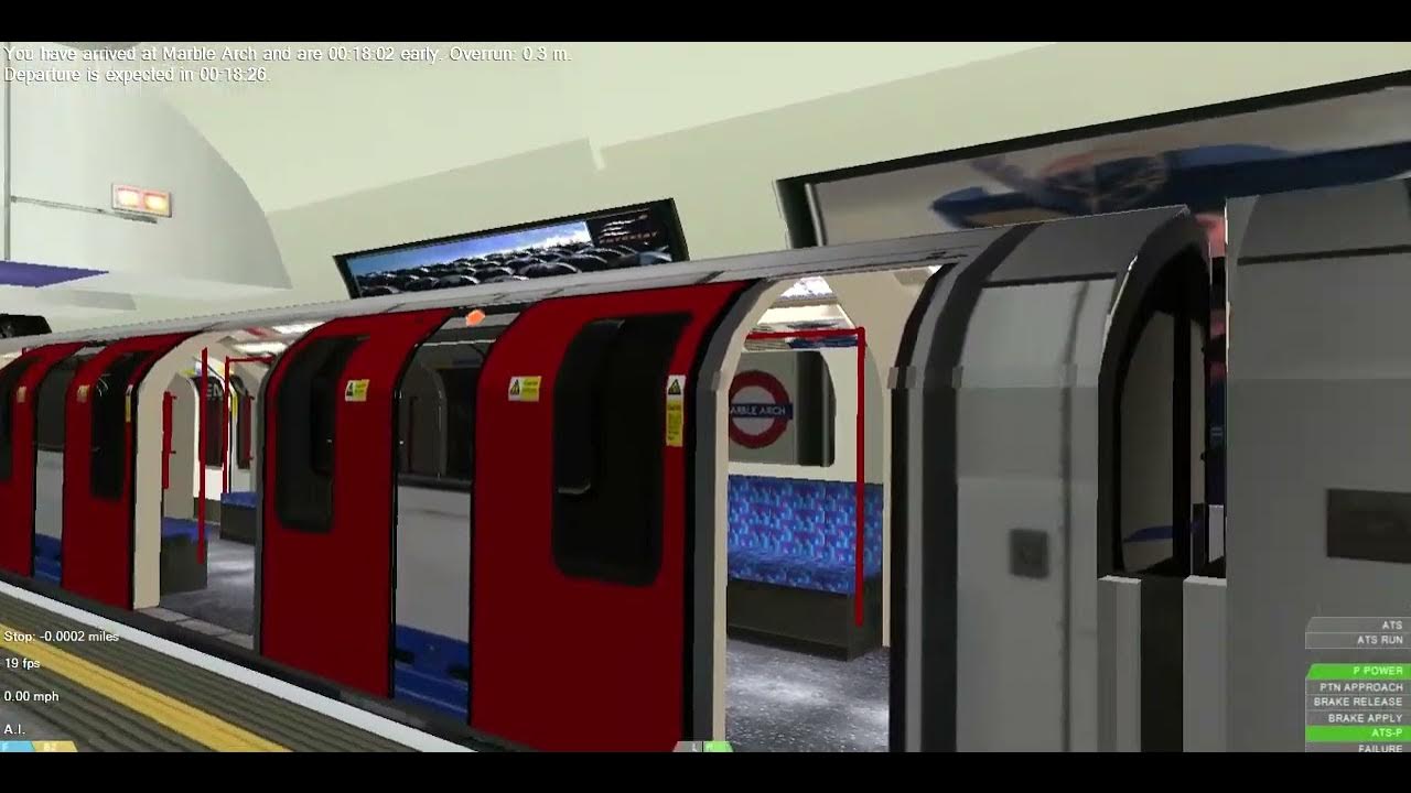 OpenBVE Central Line 1992TS at Marble Arch - YouTube