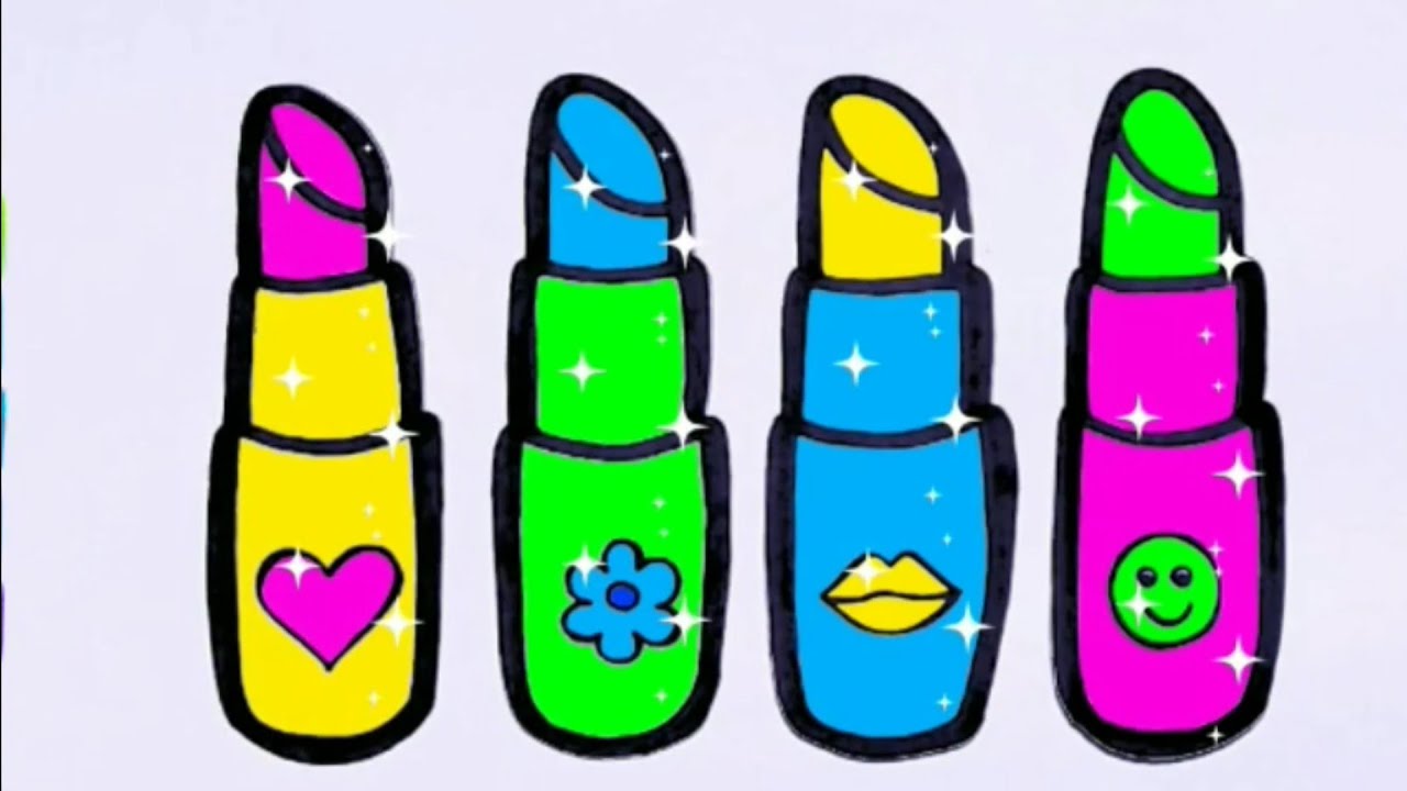 Cute Lipstick Drawing Easy | How To Draw A Cute Lipstick For Kids - YouTube