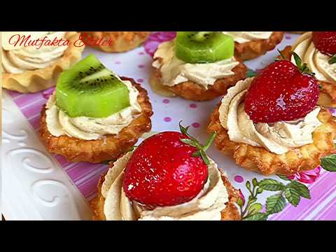 Meyveli Kahveli Mini Tartlar/Tart Hamur Tarifi/Kremalı Tatlılar